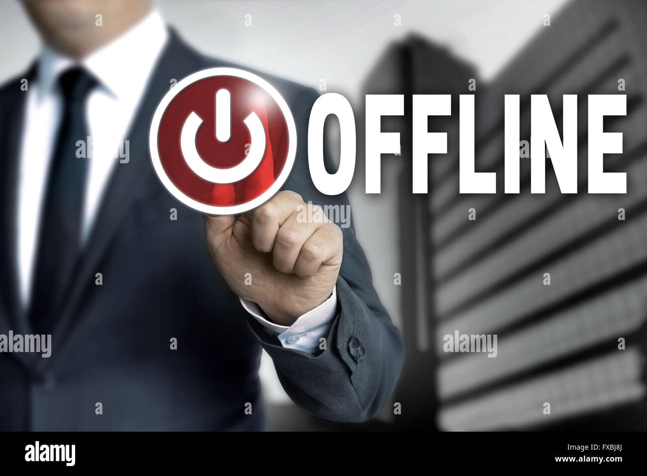 offline touchscreen is operated by businessman Stock Photo - Alamy