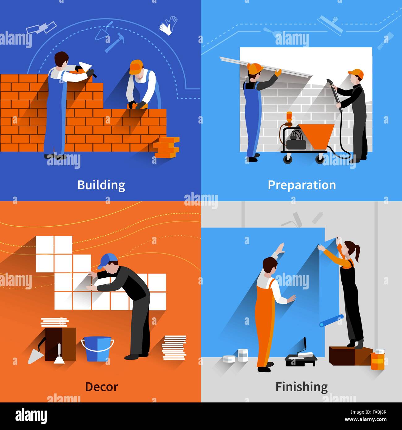 Worker finishing job Stock Vector Images - Alamy