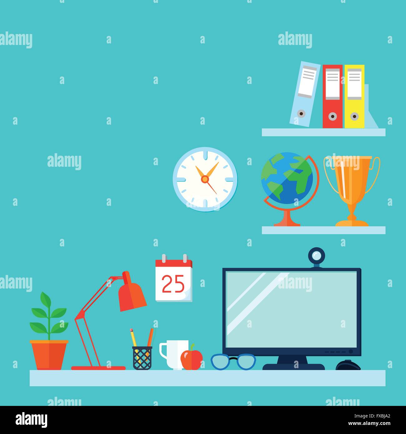 Apple workspace Stock Vector Images - Alamy