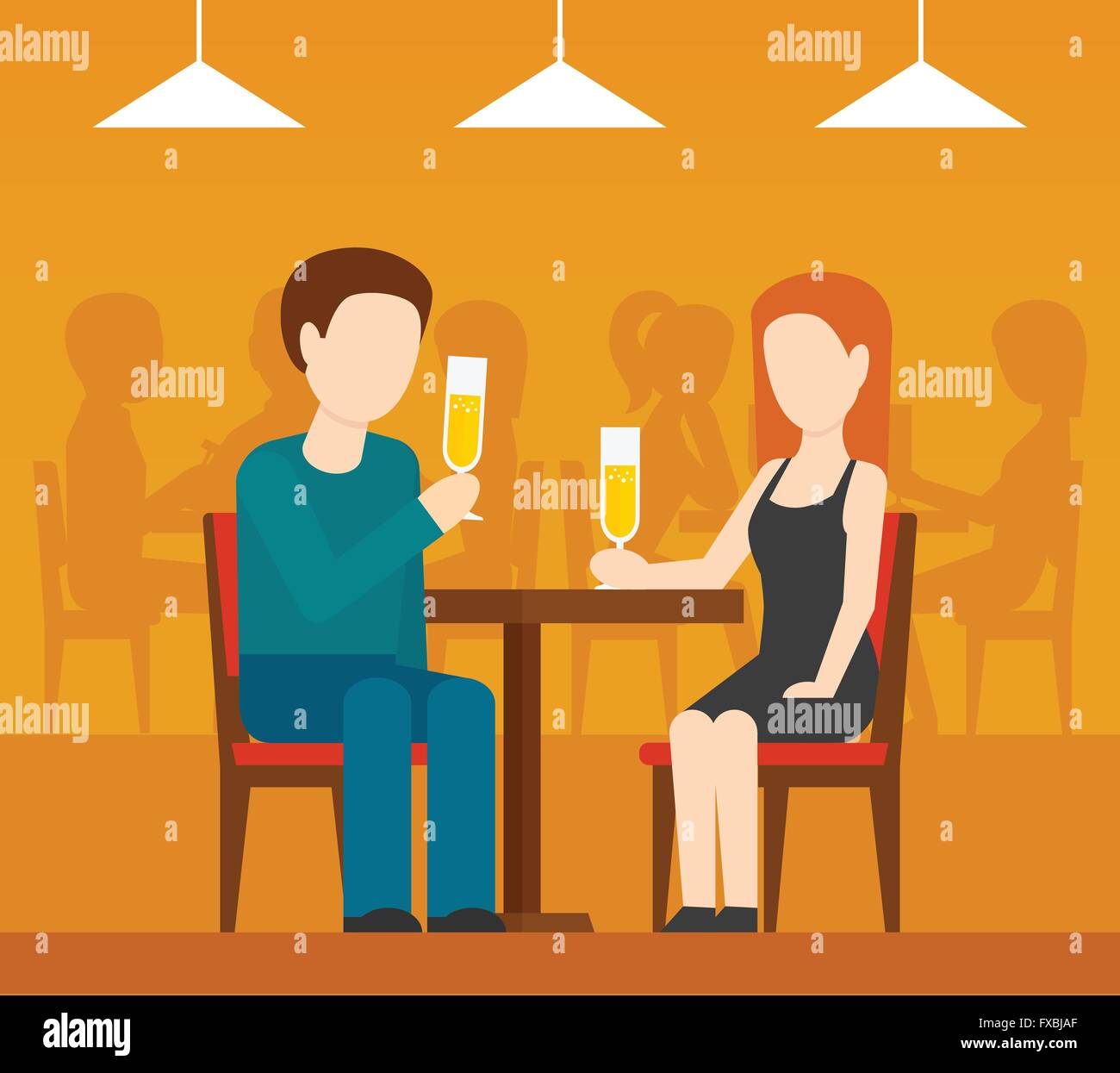Date In Restaurant Stock Vector Image & Art - Alamy