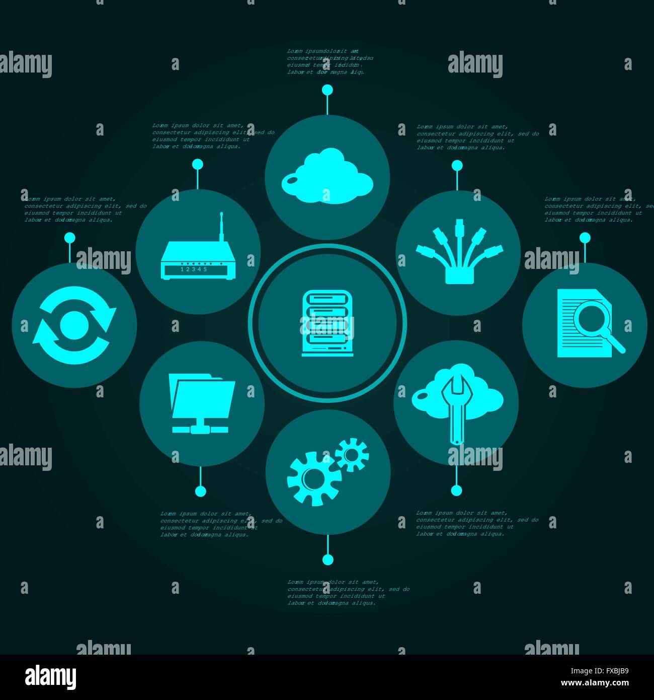Network Infographics Set Stock Vector Image & Art - Alamy