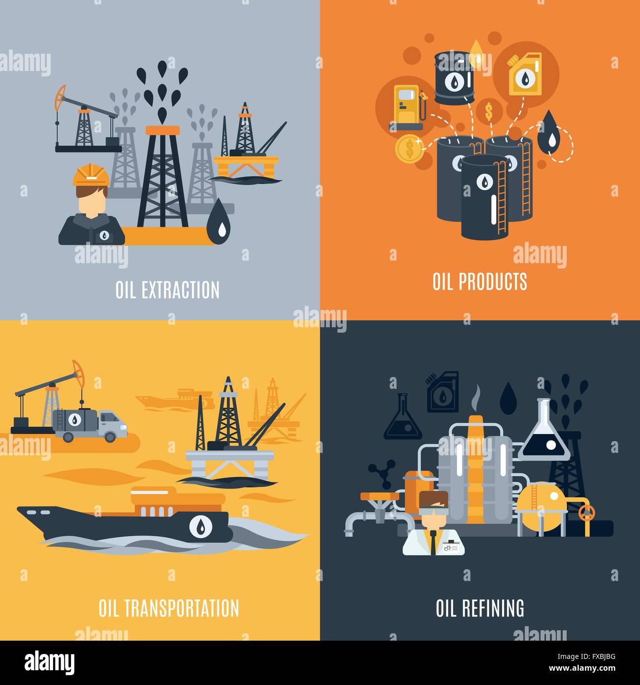 Oil Industry Flat Icon Stock Vector Image & Art - Alamy