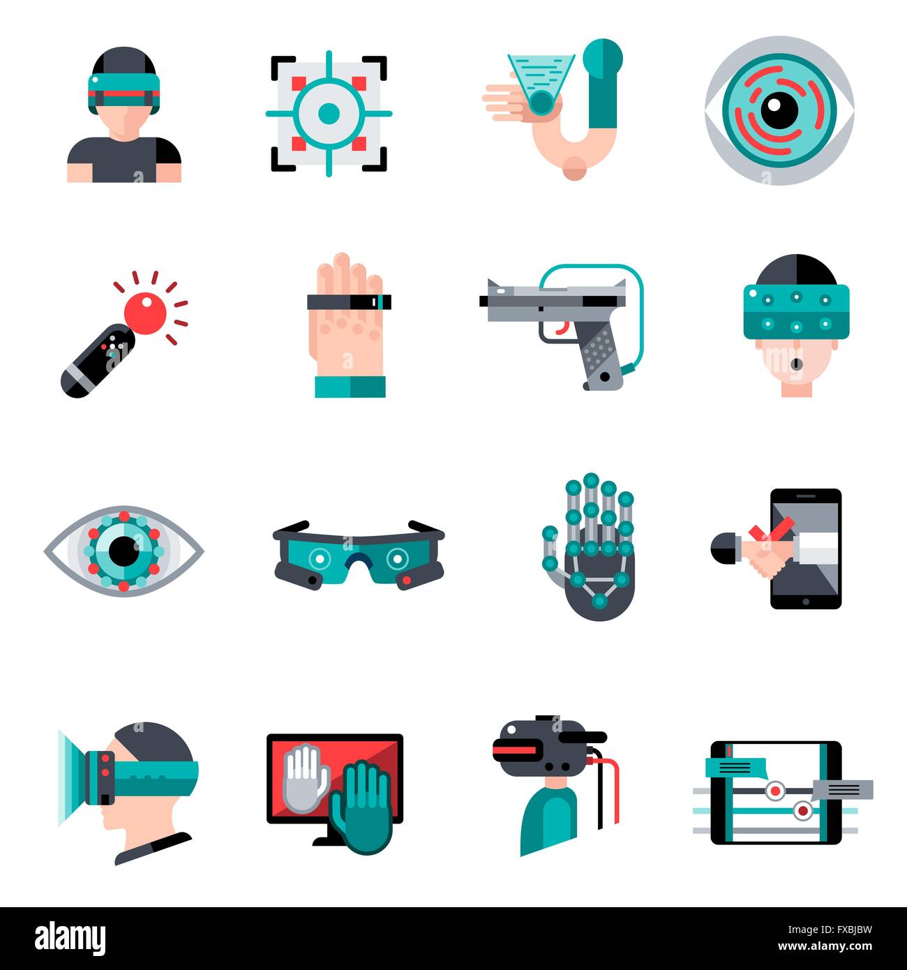 Virtual Augmented Reality Icons Stock Vector Image & Art - Alamy