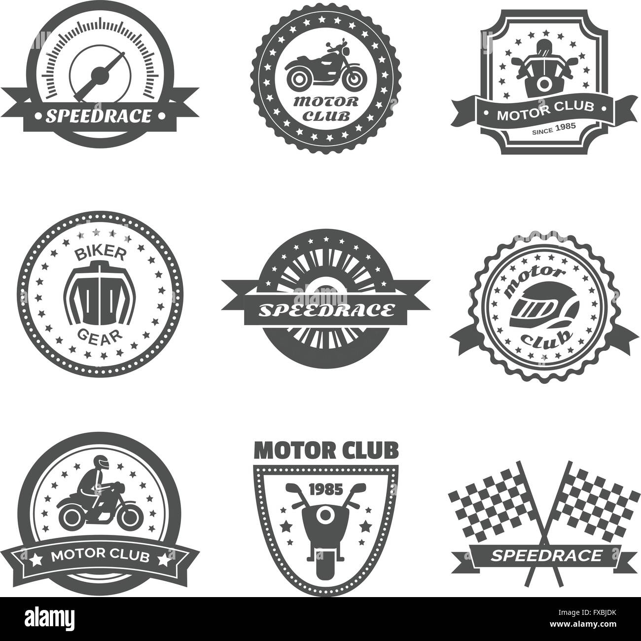 Rider Label Set Stock Vector Image & Art - Alamy