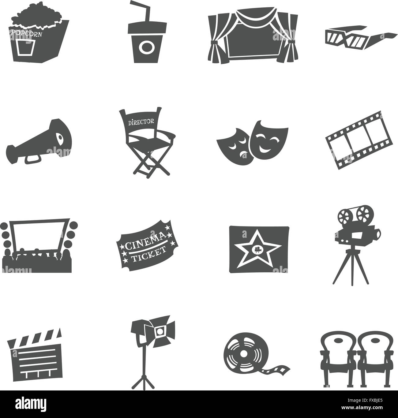 Cinema Icons Set Stock Vector Image & Art - Alamy