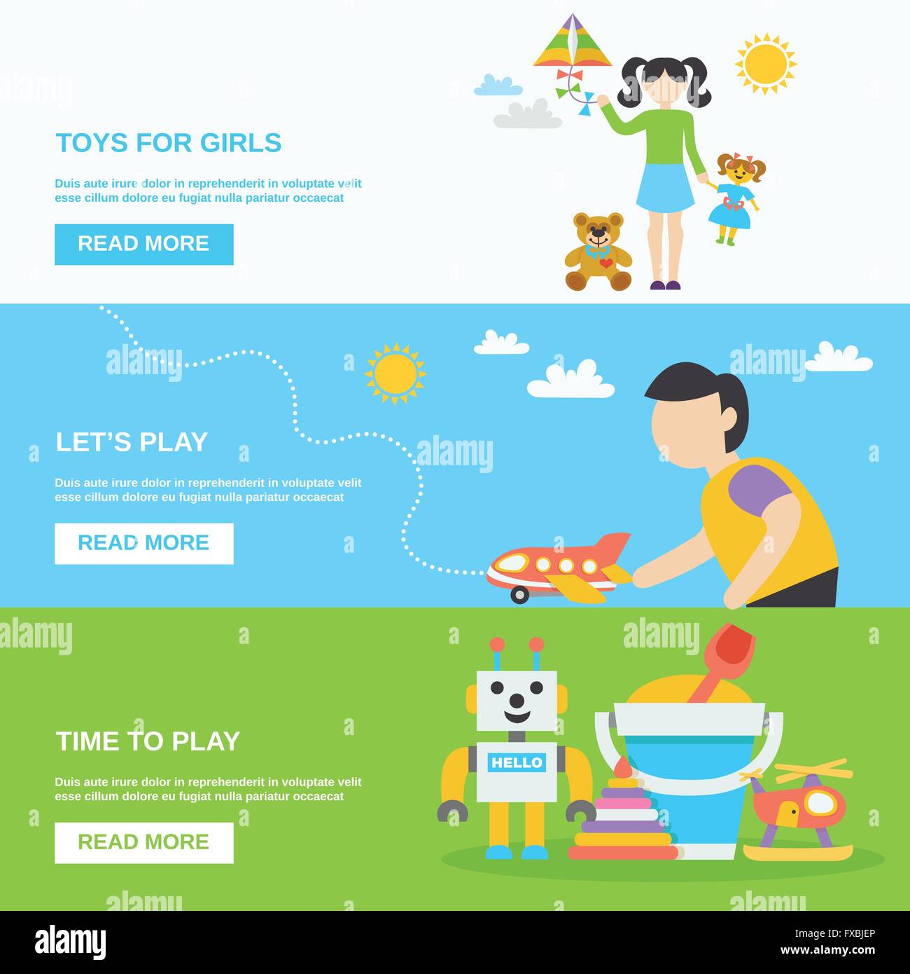 Toys Banner Set Stock Vector Image & Art - Alamy