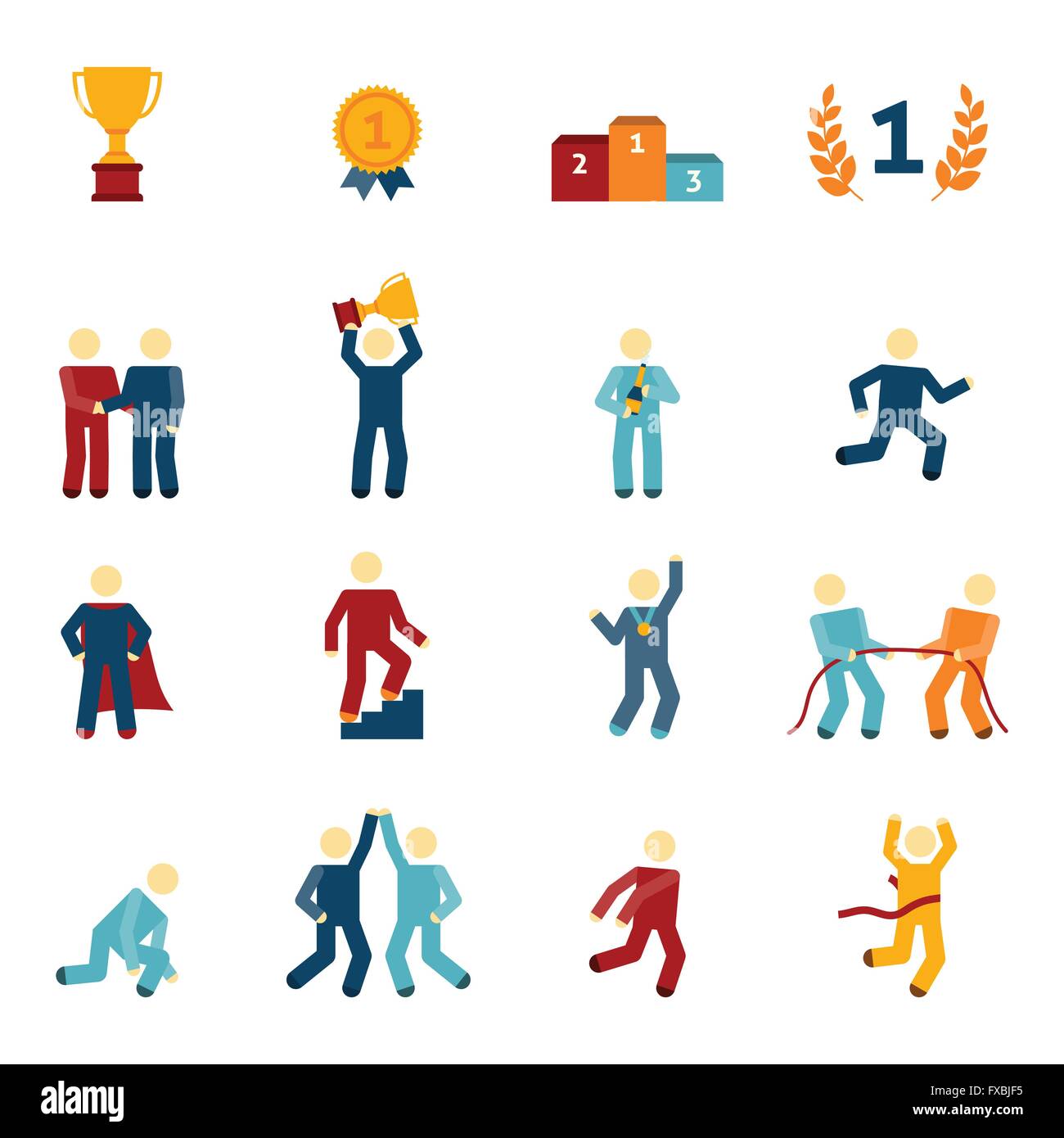 Competition Icons Flat Set Stock Vector Image & Art - Alamy