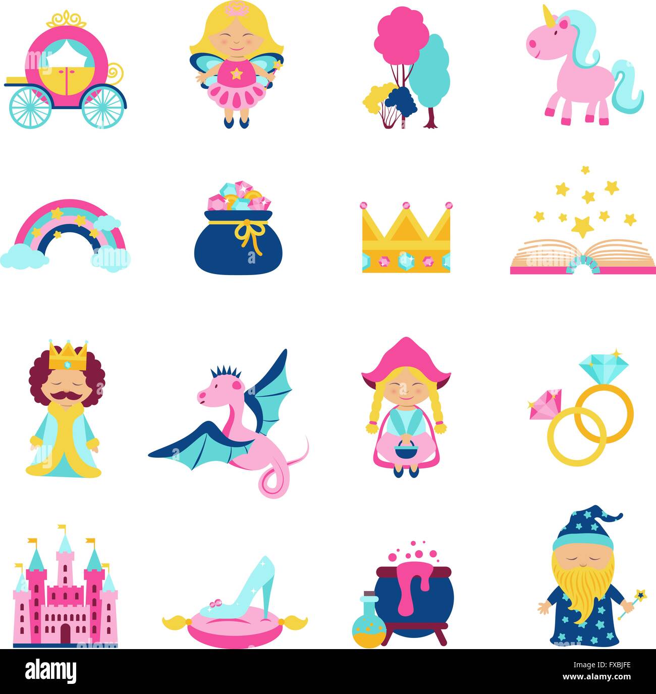 Set isolated fairy tale Stock Vector Images - Alamy