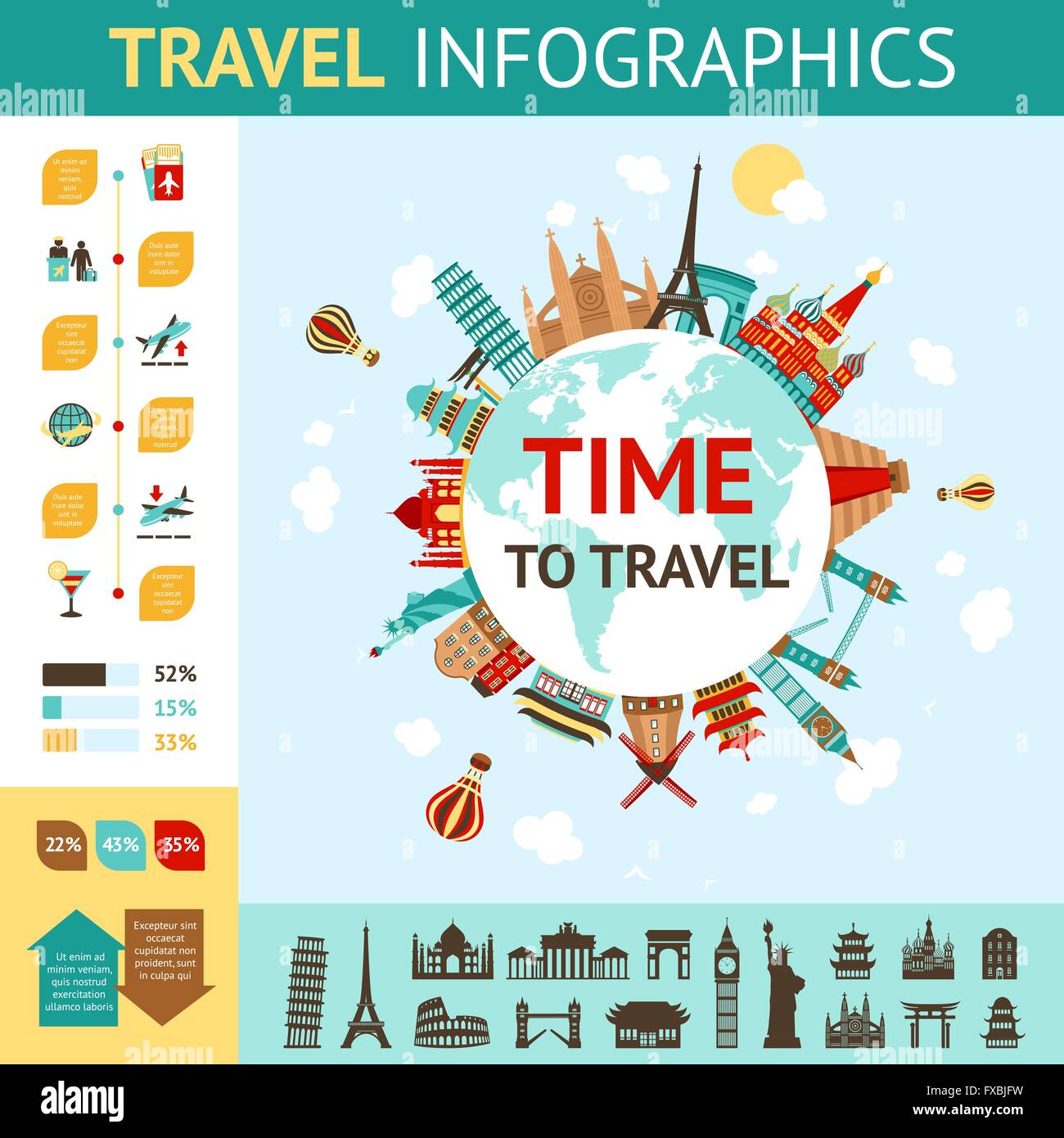 Travel Infographics Set Stock Vector Image & Art - Alamy