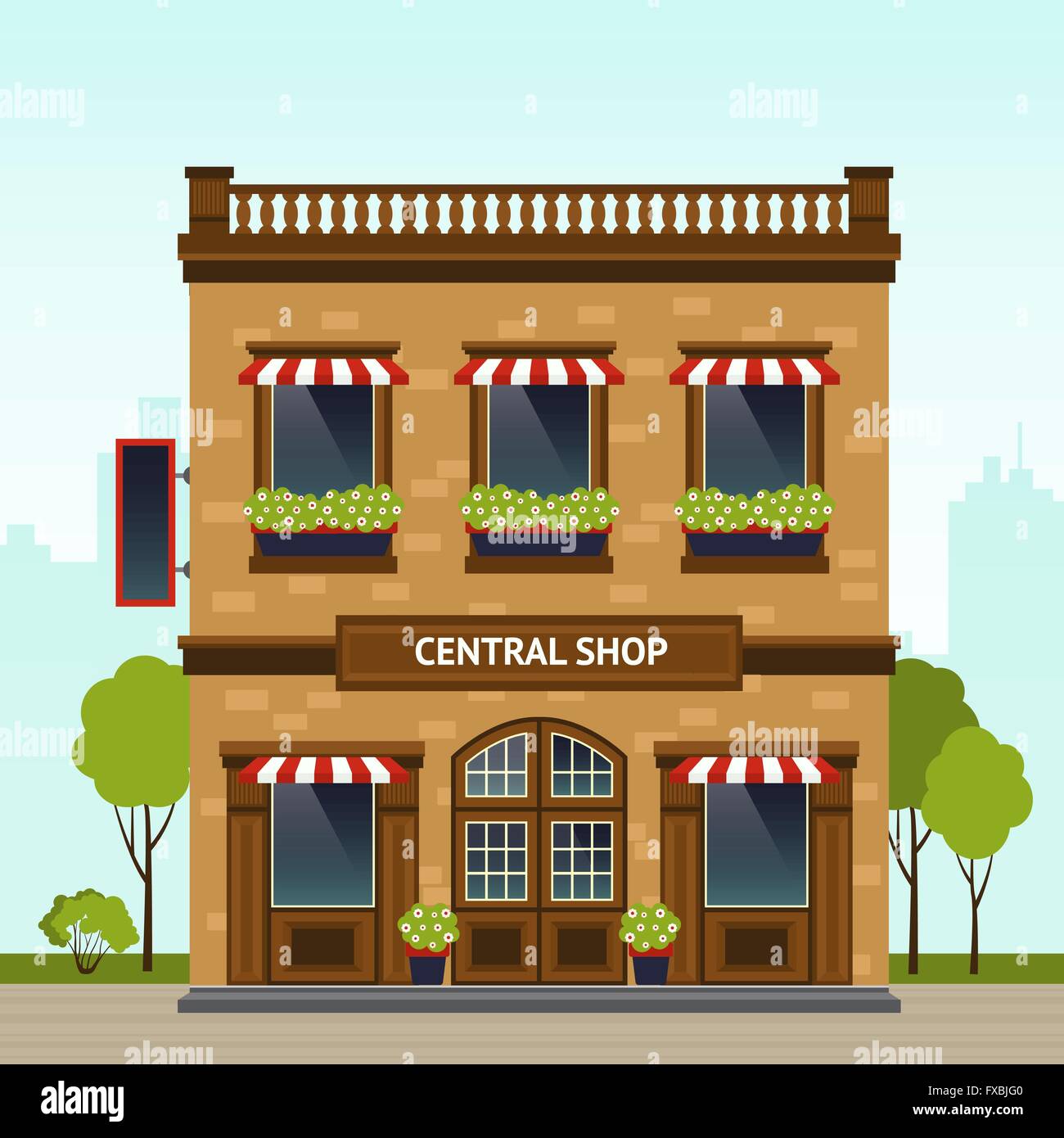Shop Facade Illustration Stock Vector Image & Art - Alamy