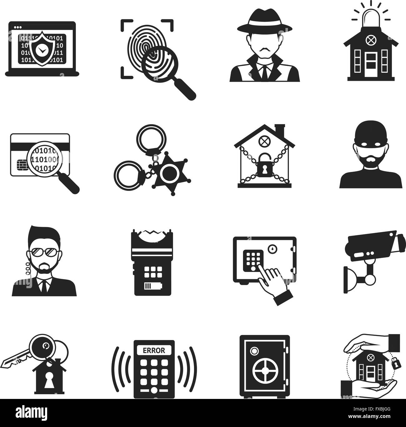 Security Icons Black Set Stock Vector Image & Art - Alamy
