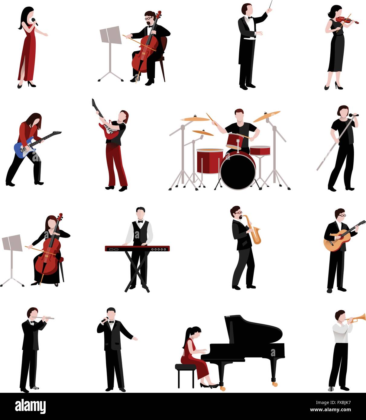 Musicians Icons Set Stock Vector Image & Art - Alamy