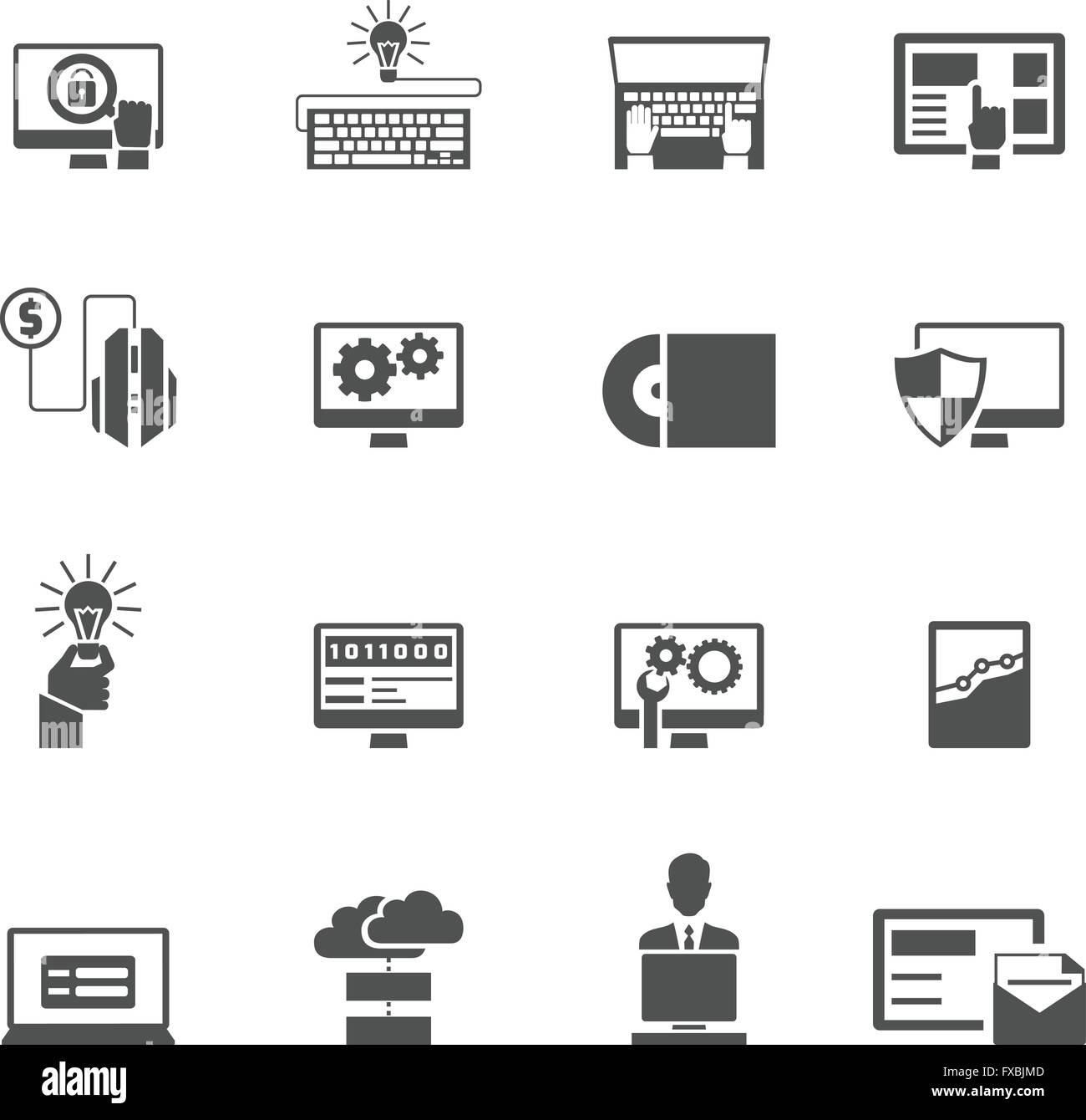 Program Development Icons Black Stock Vector Image & Art - Alamy