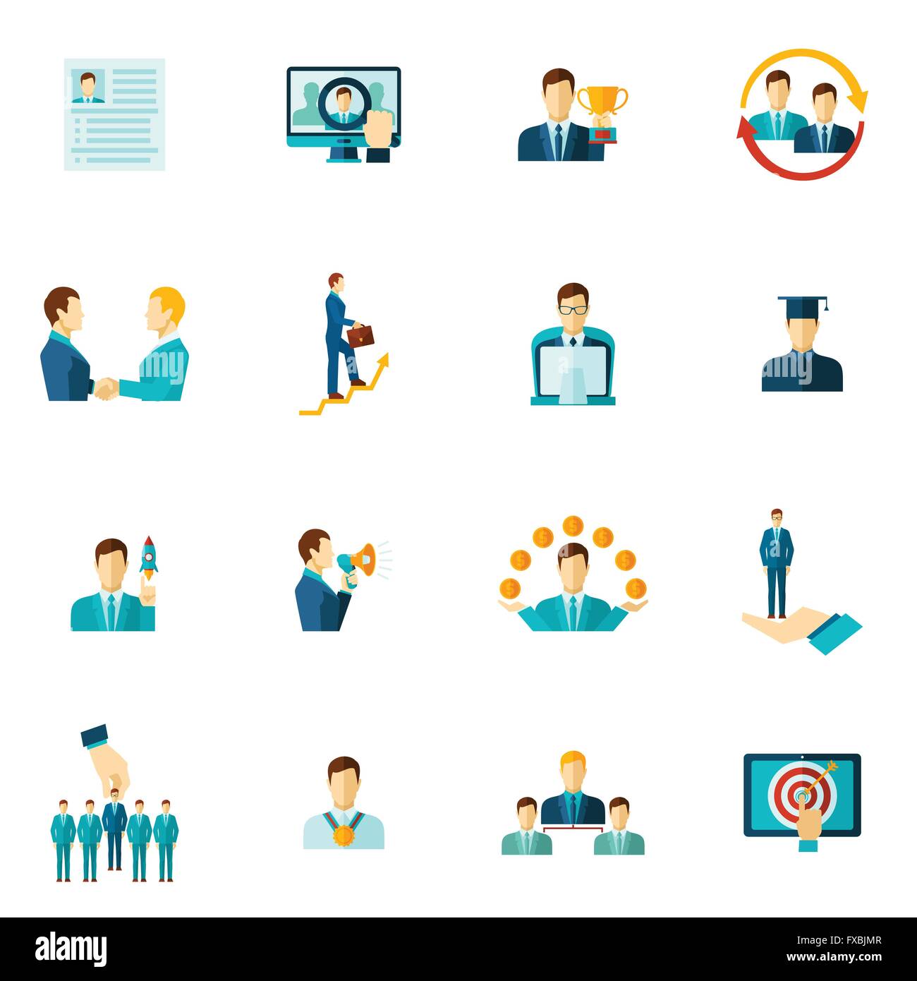 Career Icon Flat Set Stock Vector Image & Art - Alamy