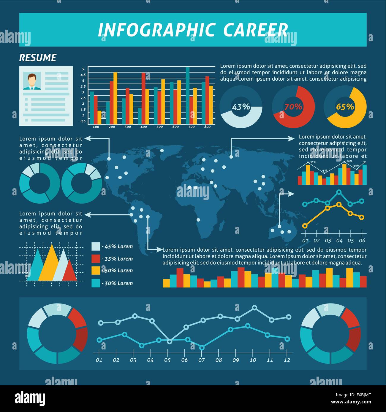 Career Infographics Set Stock Vector Image & Art - Alamy