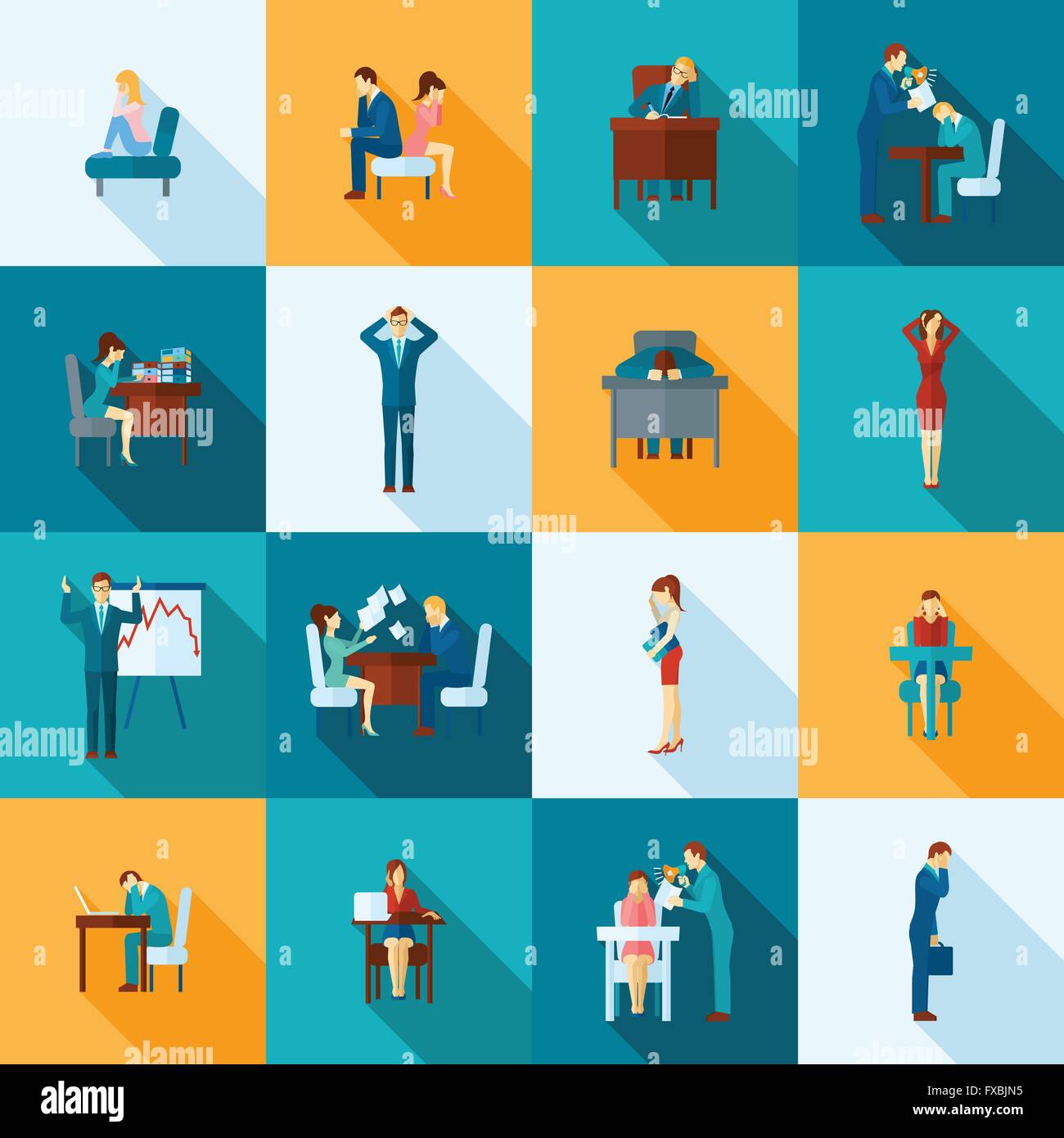 Depression Icons Flat Stock Vector Image & Art - Alamy