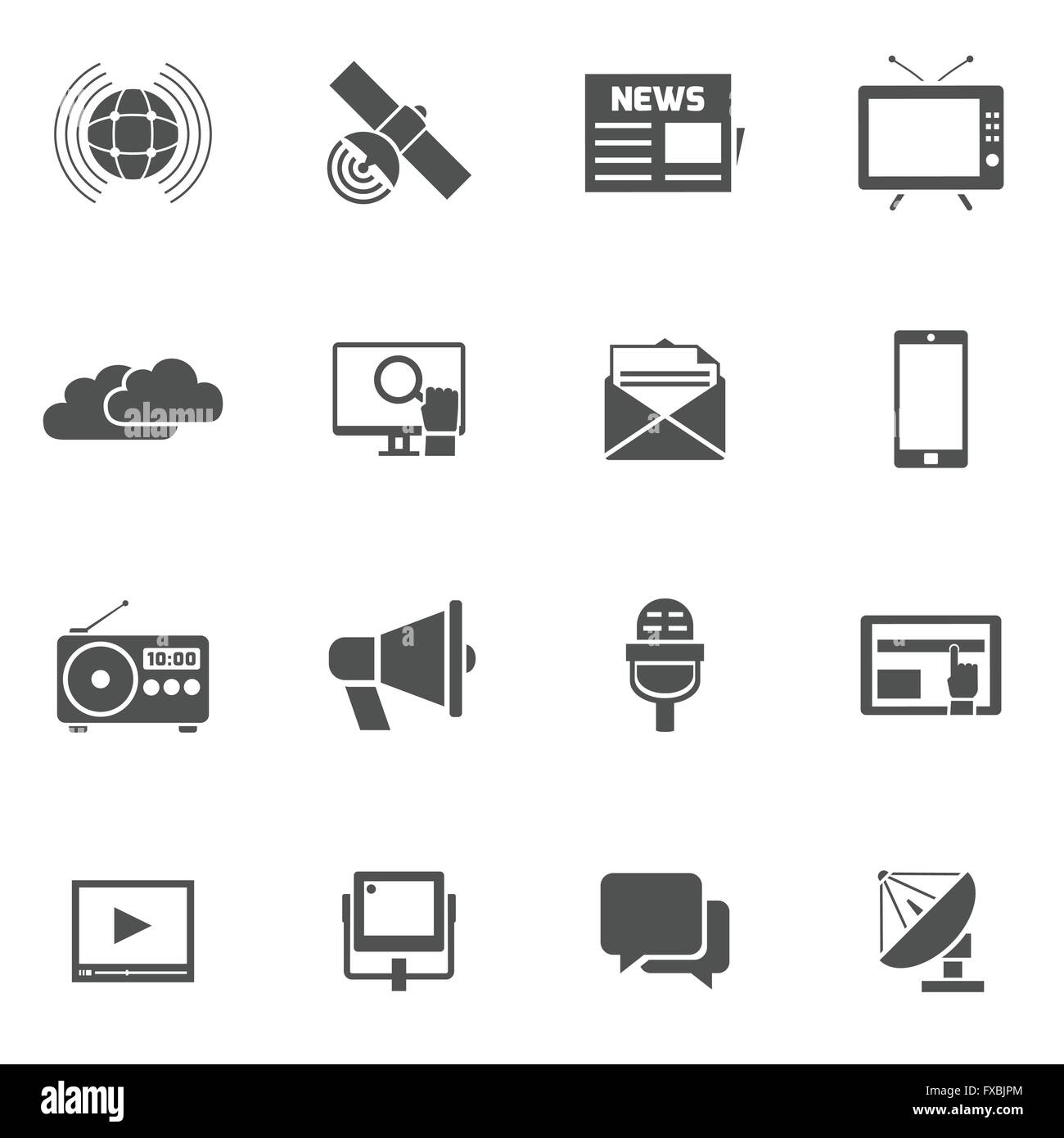 Media Icons Set Stock Vector Image & Art - Alamy