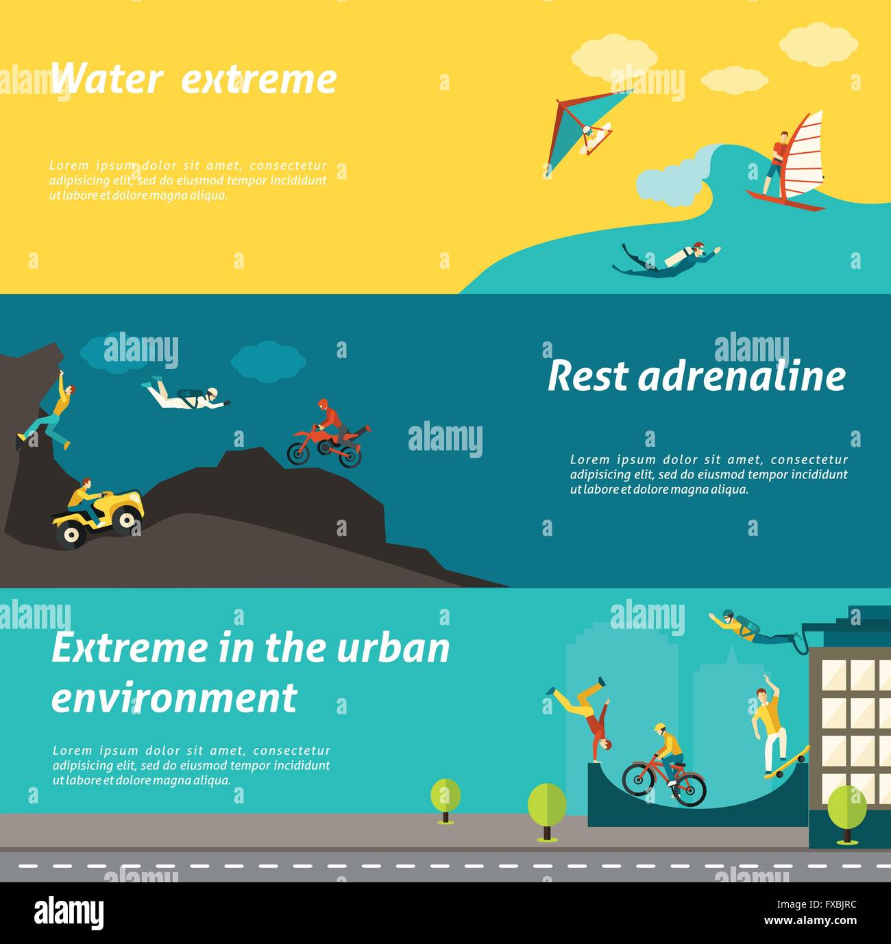 Extreme Sport Banner Set Stock Vector Image & Art - Alamy