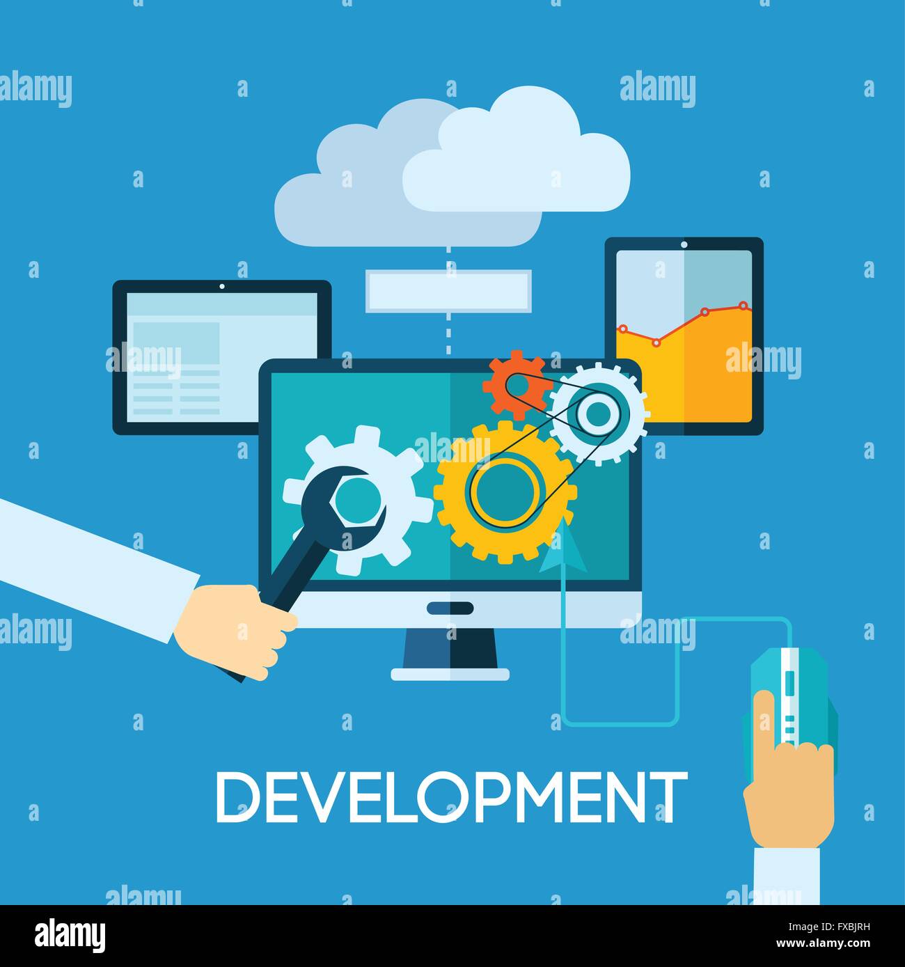Programm Development Flat Illustration Stock Vector Image & Art - Alamy