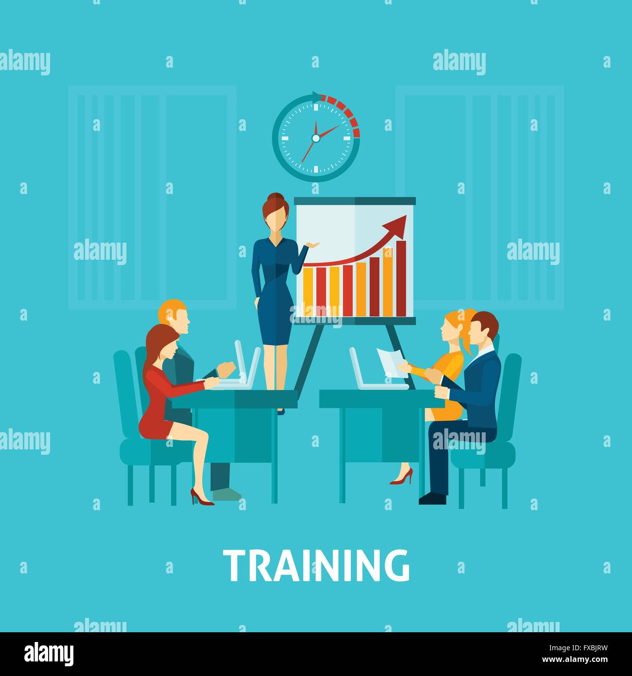 Business Training Flat Icon Stock Vector Image & Art - Alamy