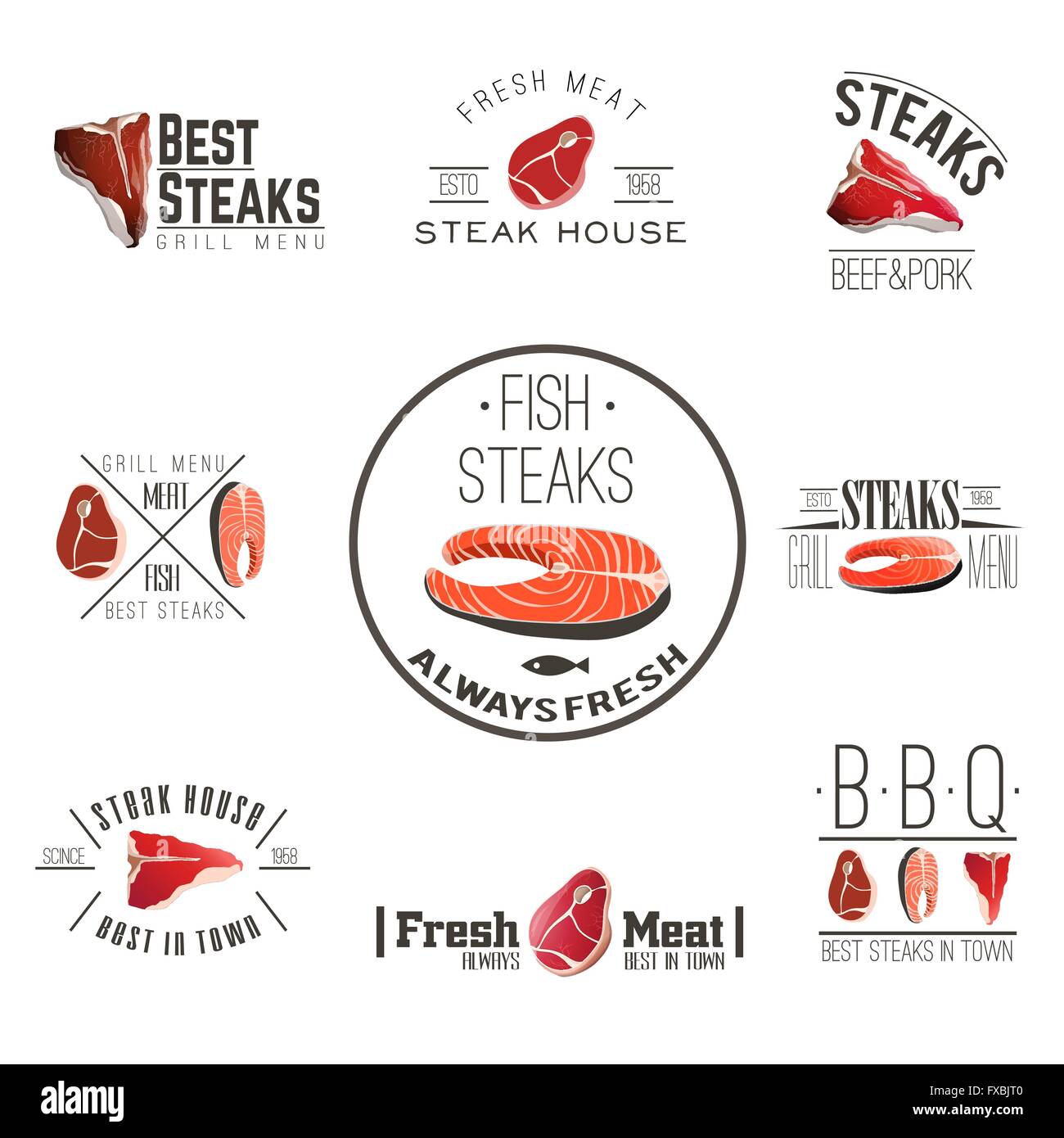 City steakhouse Stock Vector Images - Alamy