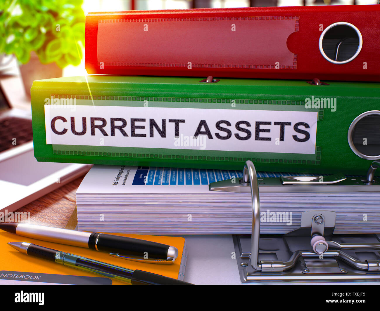 Current Assets on Green Office Folder. Toned Image Stock Photo - Alamy