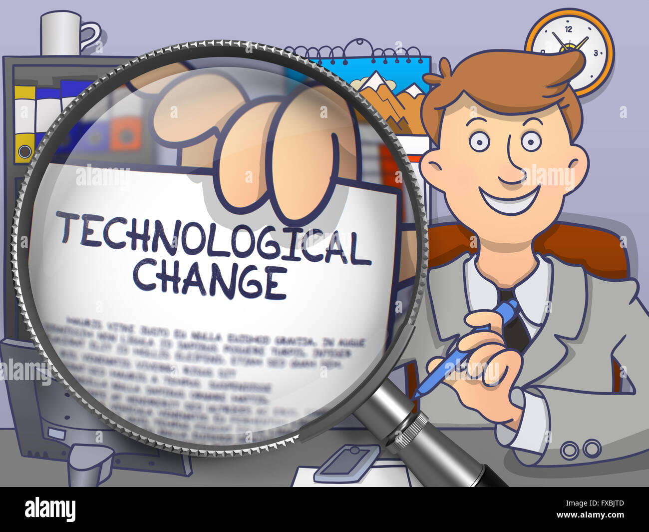 Technological Change through Lens. Doodle Design Stock Photo - Alamy