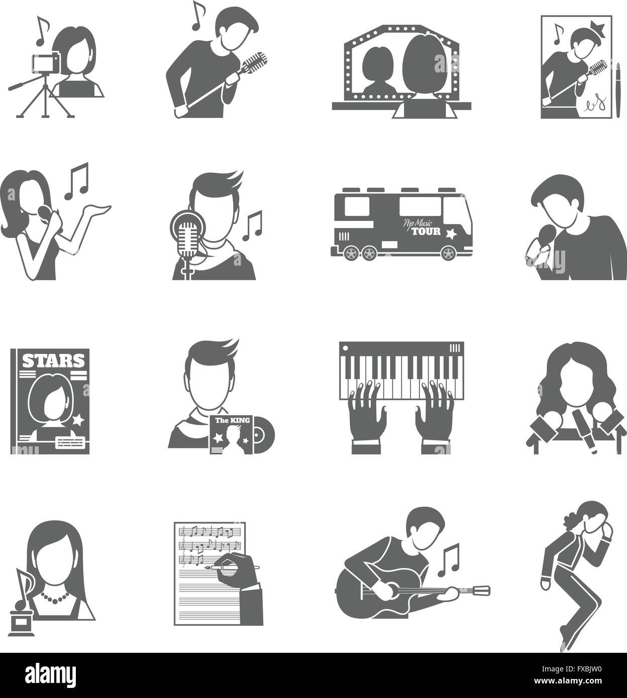 Pop Singer Icons Set Stock Vector Image & Art - Alamy