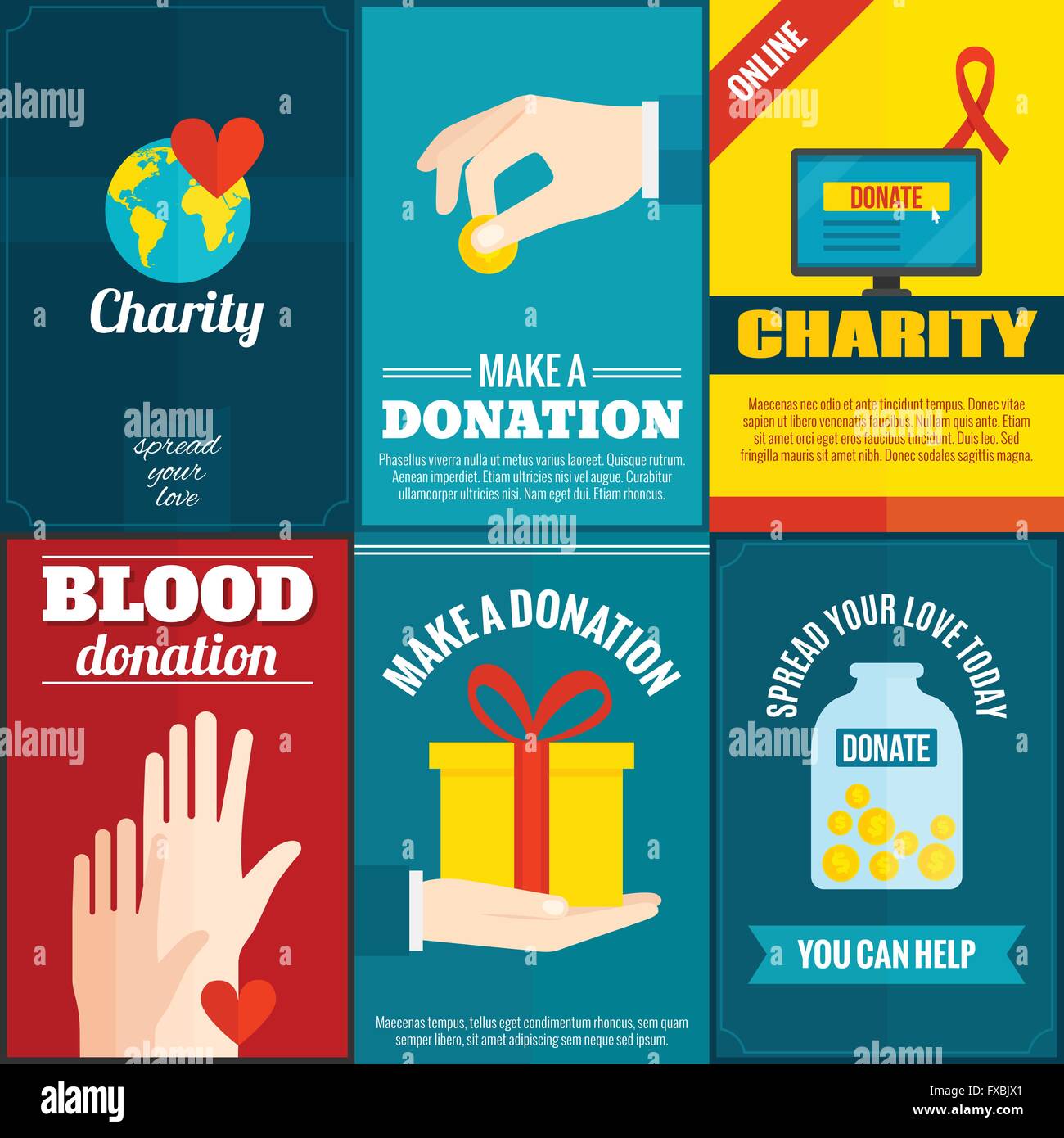 Charity posters set Stock Vector Image & Art - Alamy
