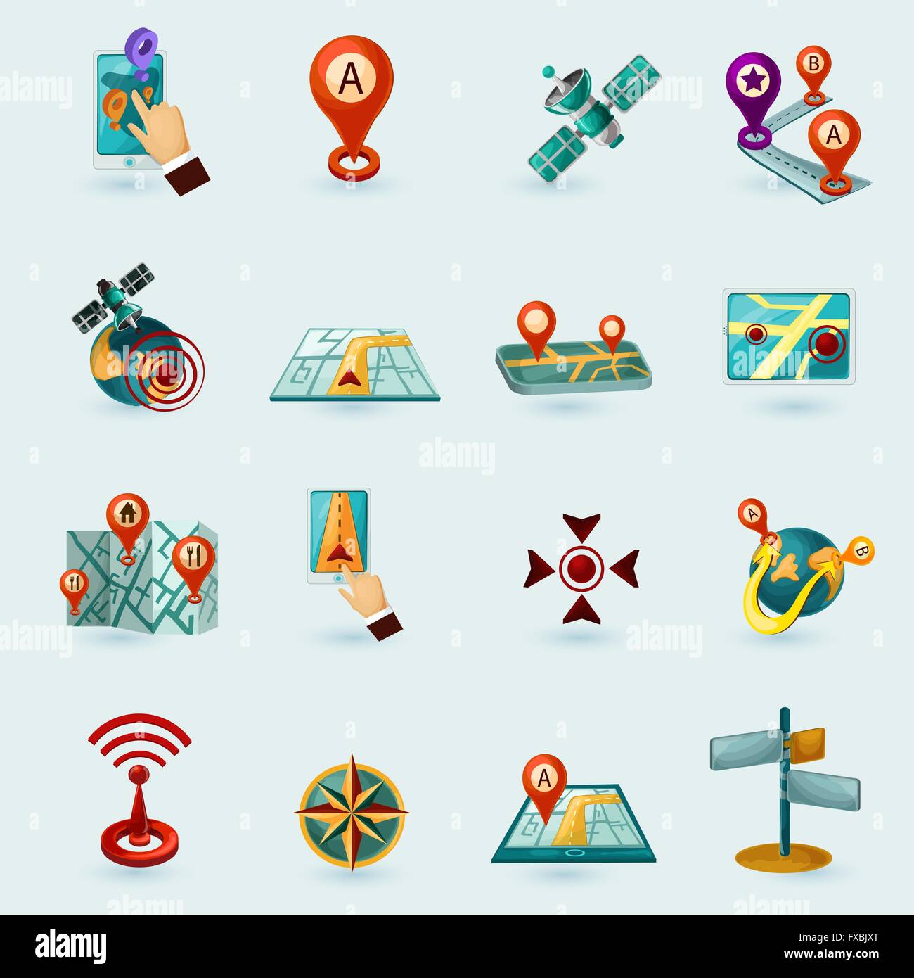 Navigation Icons Set Stock Vector Image & Art - Alamy