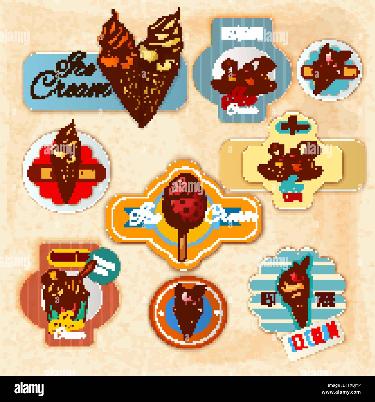 Ice Cream Labels Stock Vector Image & Art - Alamy