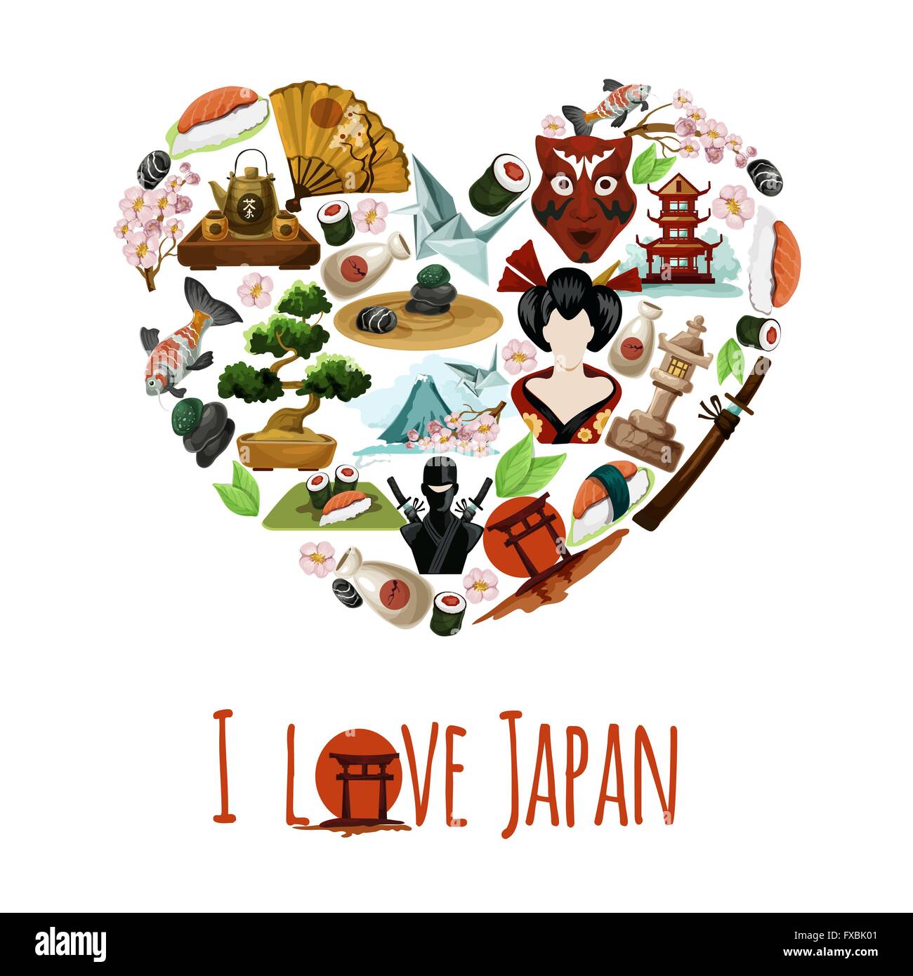 Love Japan Poster Stock Vector Image & Art - Alamy