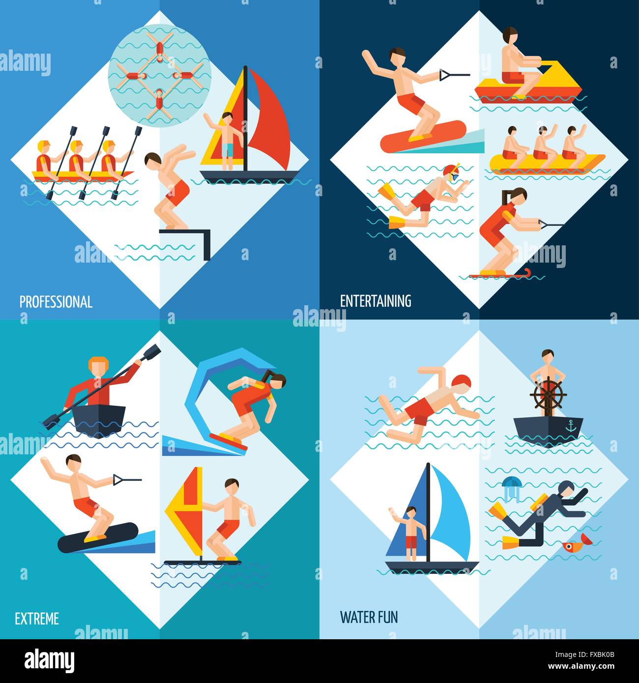 Water Sports Set Stock Vector Image & Art - Alamy