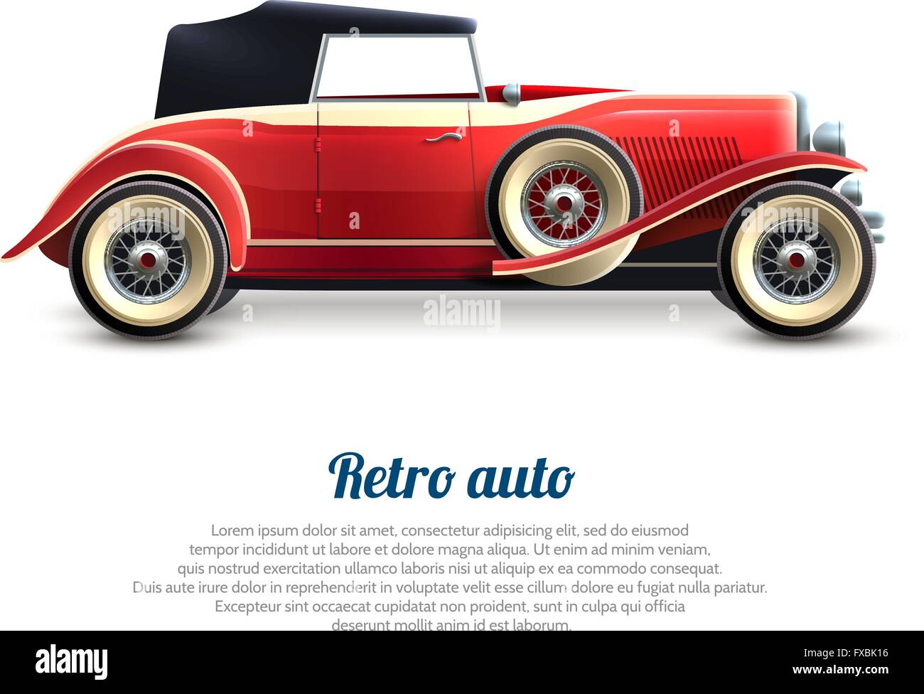 Retro Car Poster Stock Vector Image & Art - Alamy