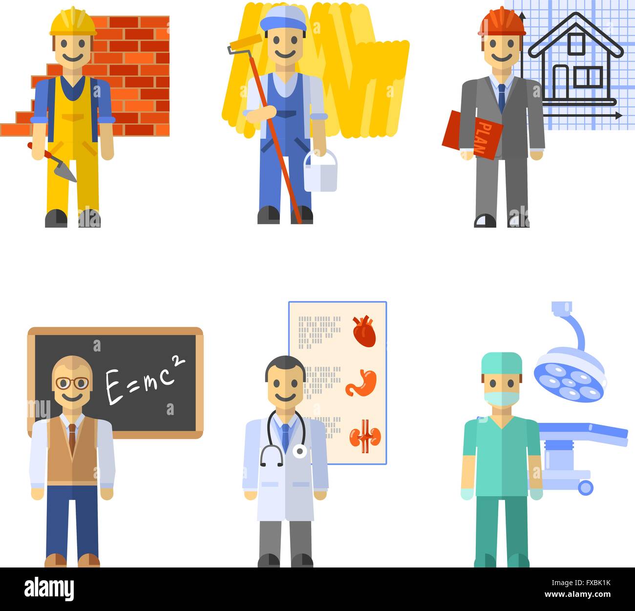 Profession Characters Set Stock Vector Image & Art - Alamy