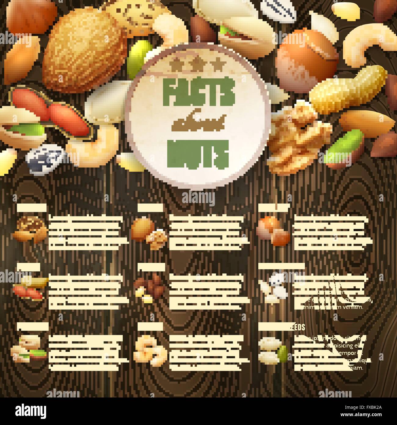 Walnut on green background Stock Vector Images - Alamy