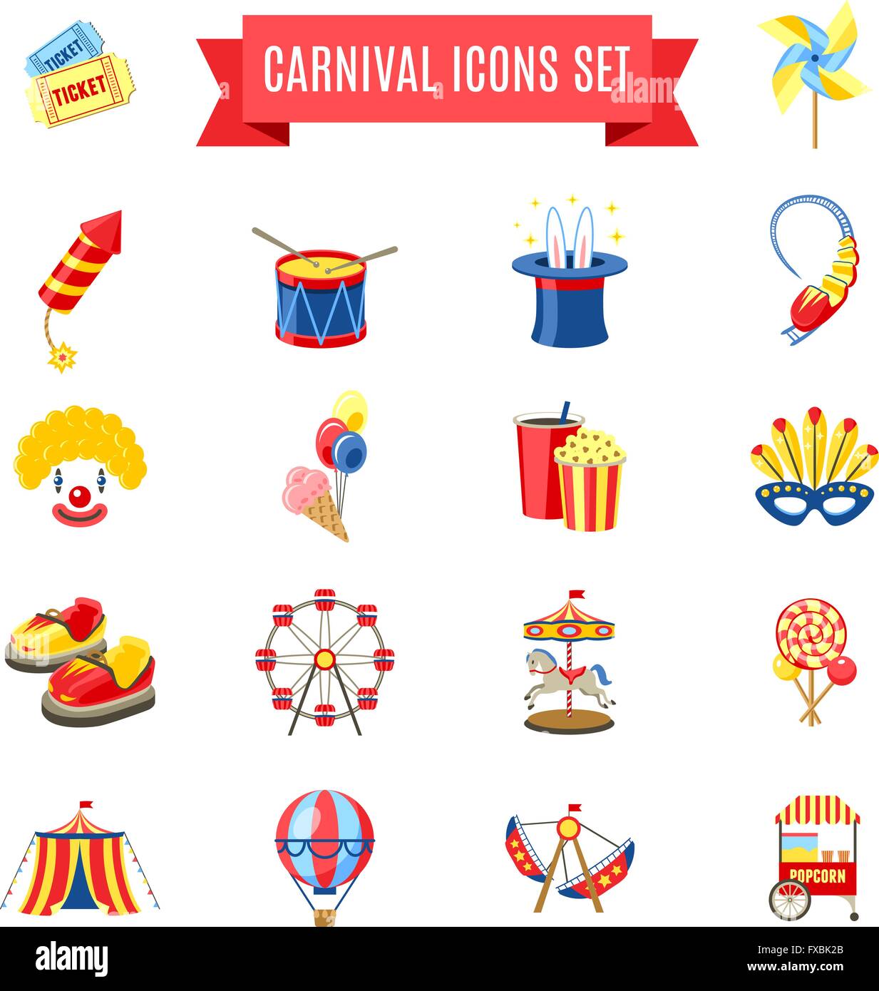 Carnival Icons Set Stock Vector Image & Art - Alamy