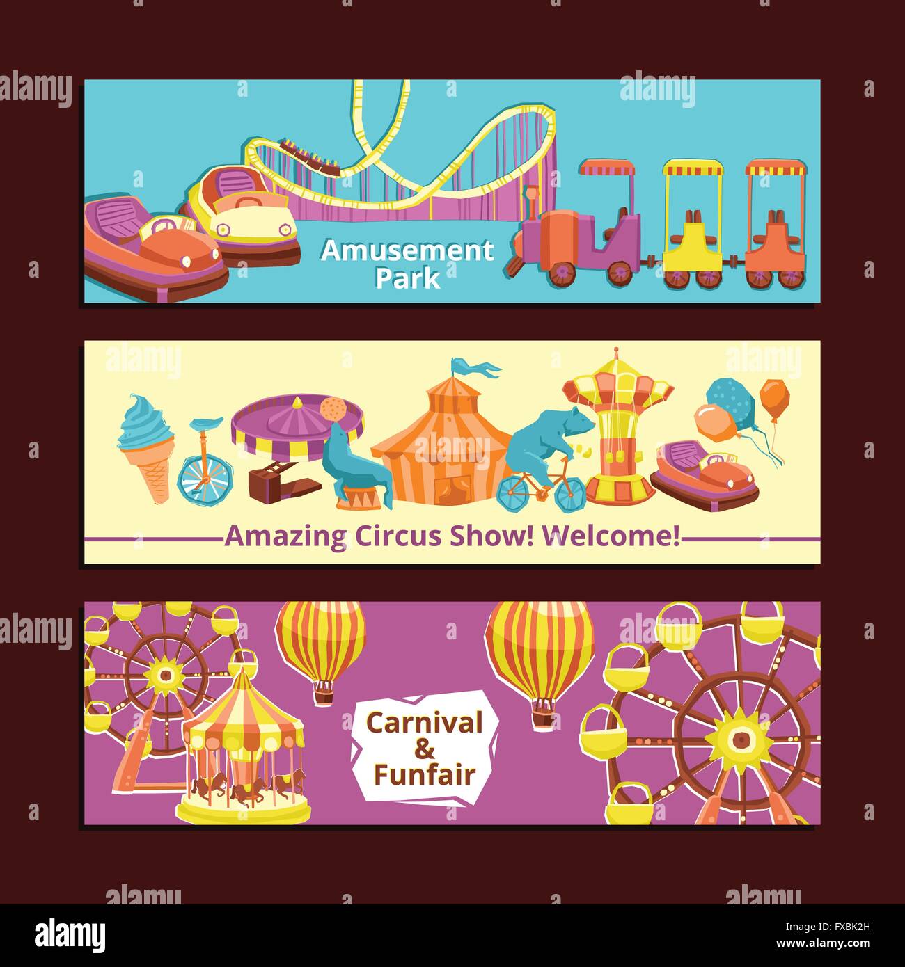 Amusement Park Banners Stock Vector Image & Art - Alamy