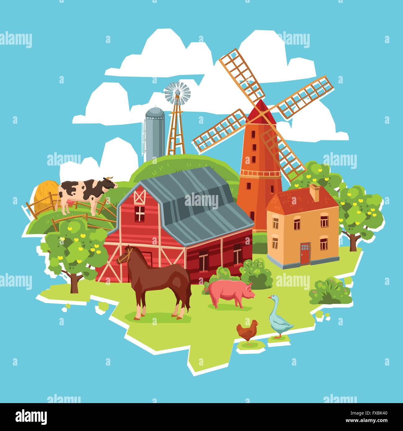 Spring set design multicolored Stock Vector Images - Alamy