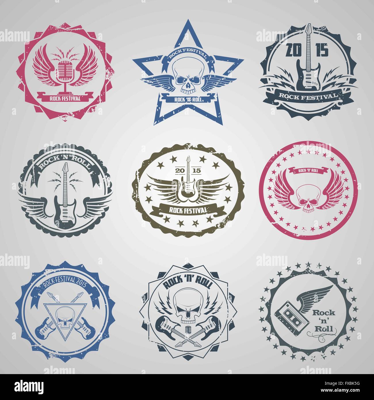 Rock festival stamps Stock Vector Image & Art - Alamy