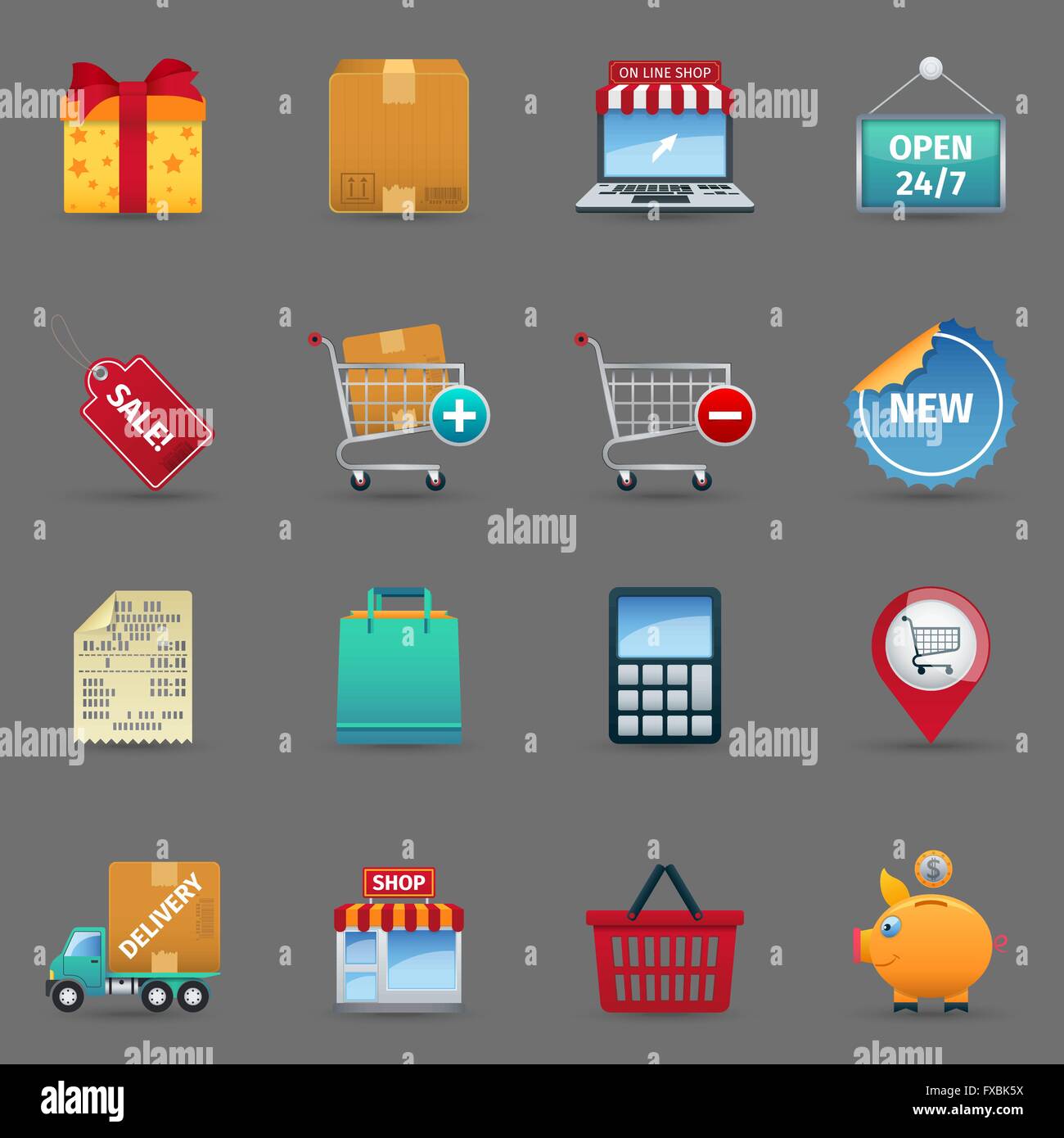 Shopping icons set Stock Vector Image & Art - Alamy