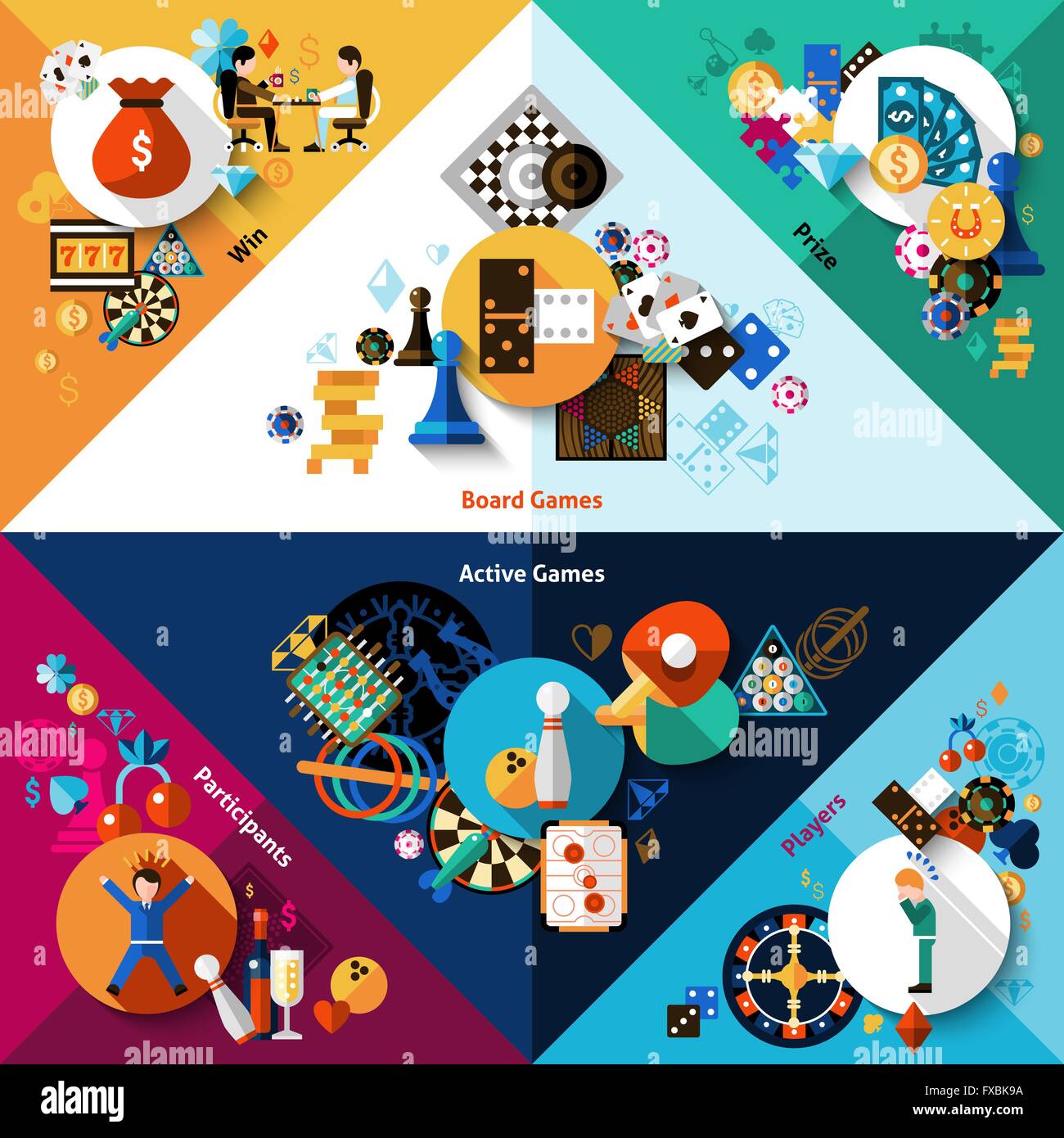 Games Corners Set Stock Vector Image & Art - Alamy