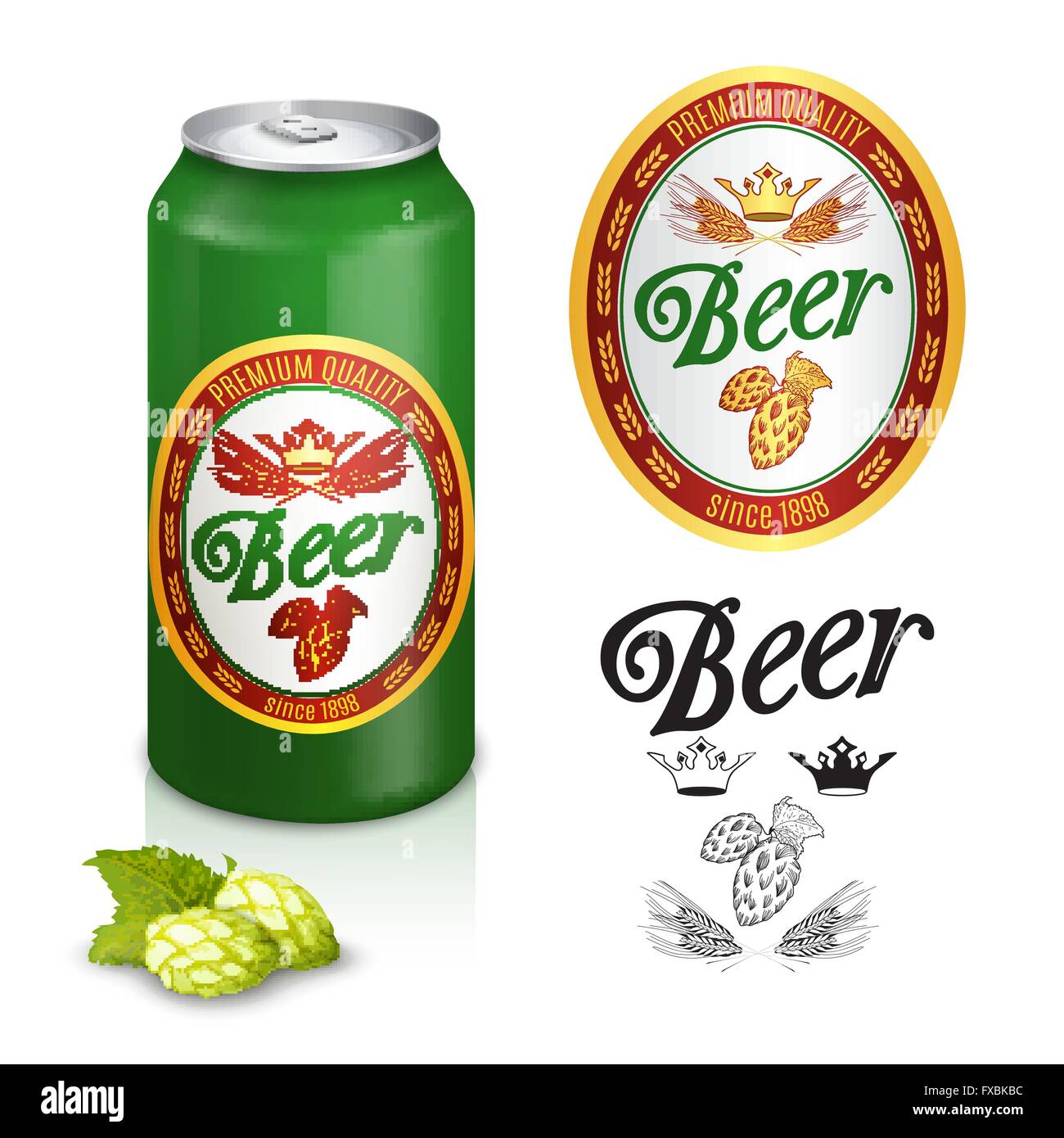 Premium beer label design Stock Vector Image & Art - Alamy