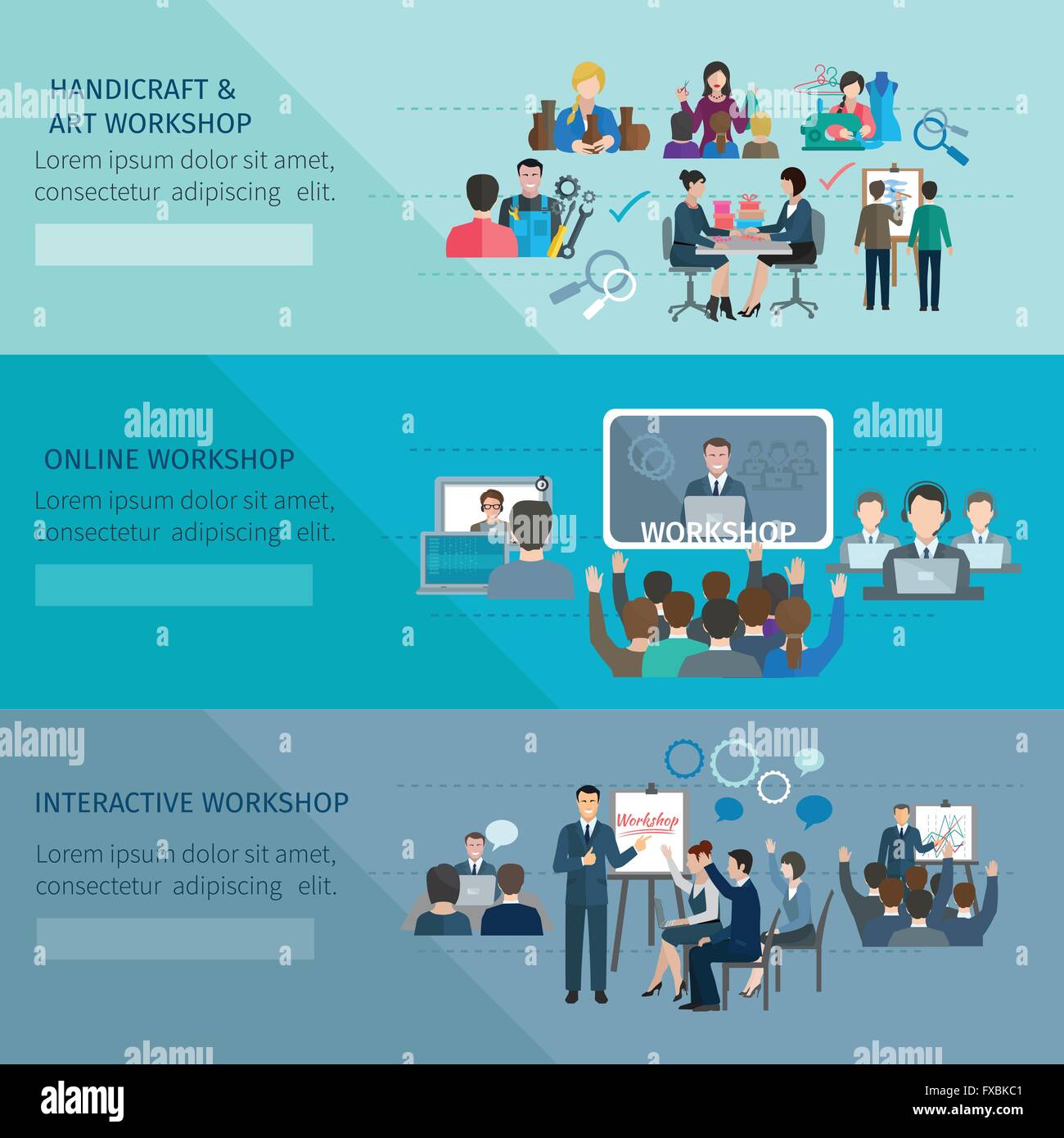 Workshop Banner Set Stock Vector Image & Art - Alamy