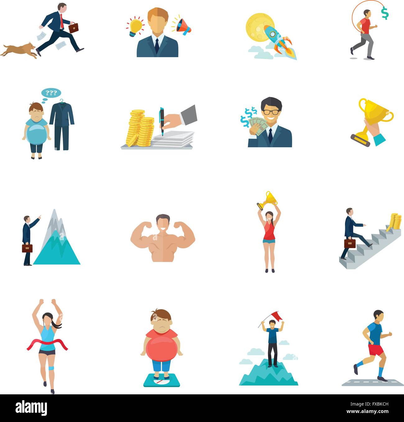 Motivation Icons Flat Stock Vector Image & Art - Alamy
