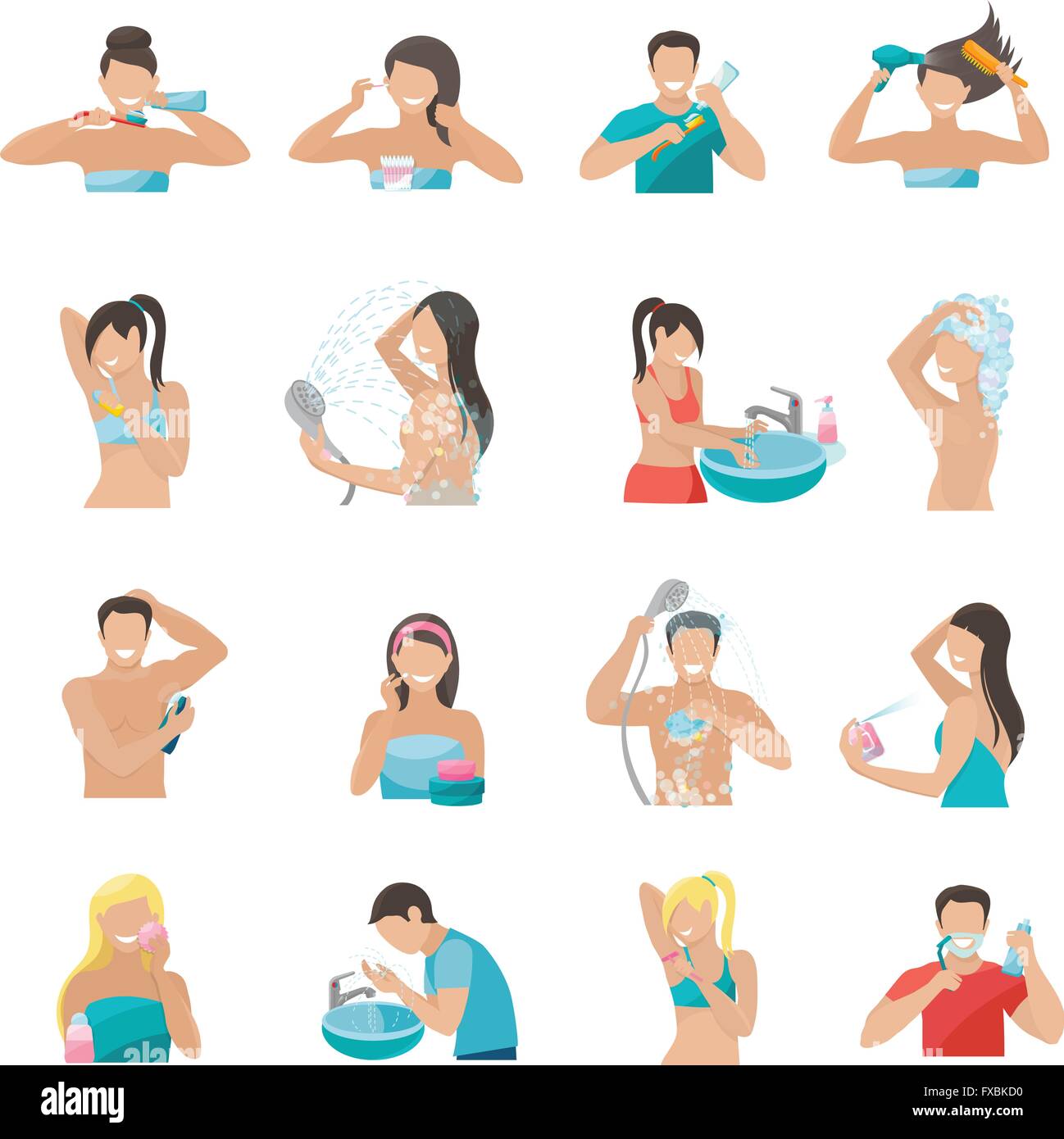 Washing her leg Stock Vector Images - Alamy