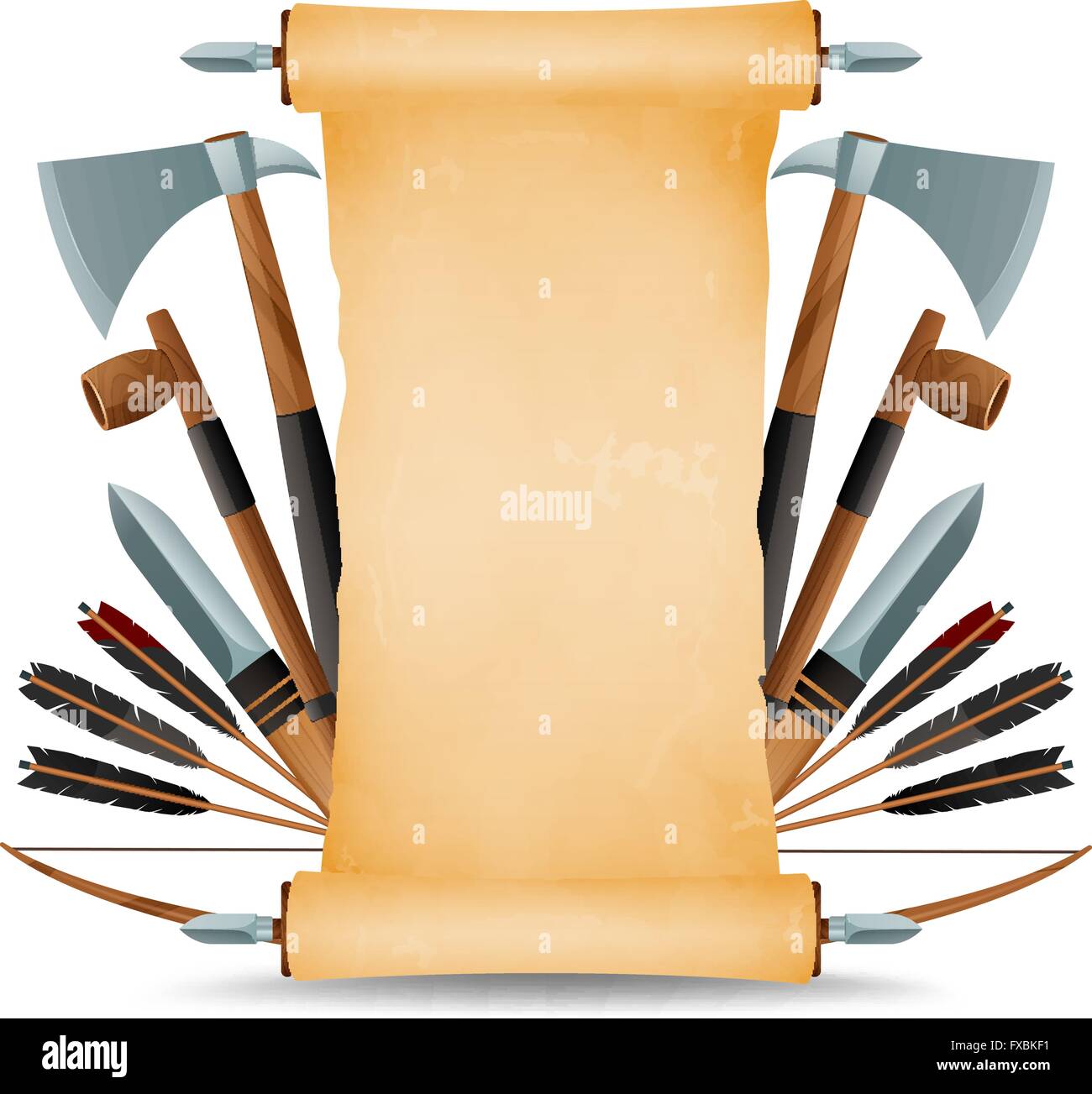 Scroll with american indian illustration Stock Vector Image & Art - Alamy