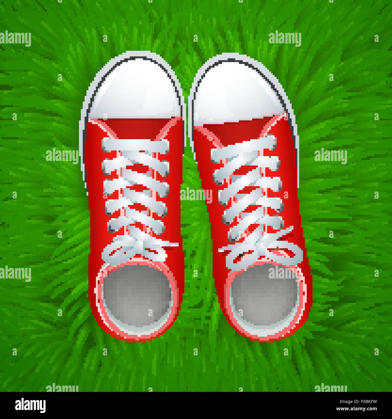 Red Gumshoes Top View Stock Vector Image & Art - Alamy