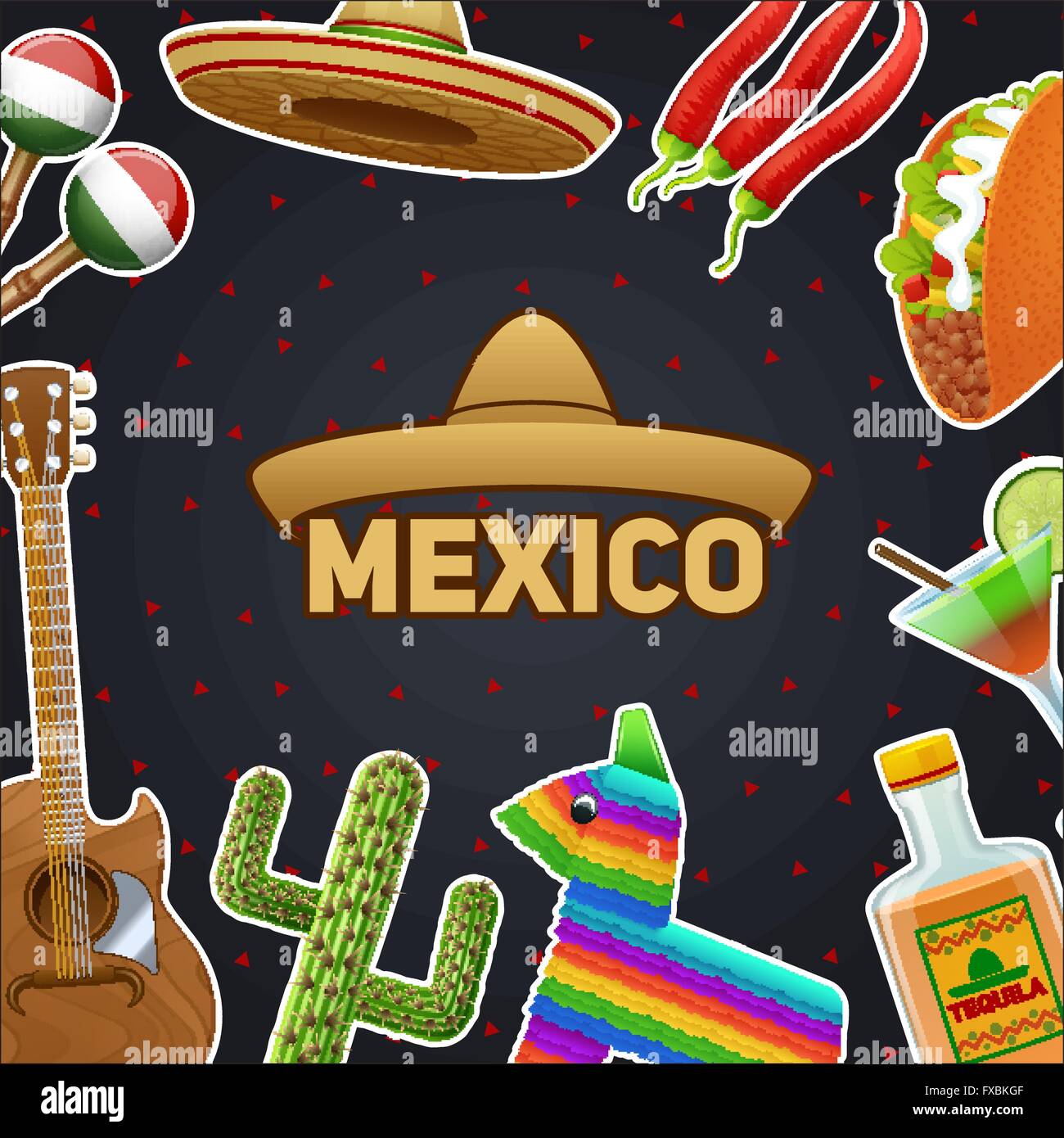 Mexican Symbols Illustration Stock Vector Image & Art - Alamy