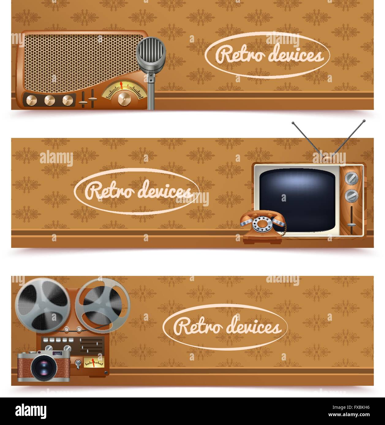 Retro Devices Banners Stock Vector Image & Art - Alamy